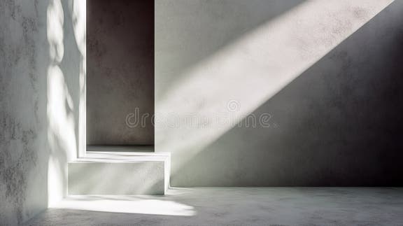 Minimalist Architecture with Light and Shadow in Empty Modern Interior ...