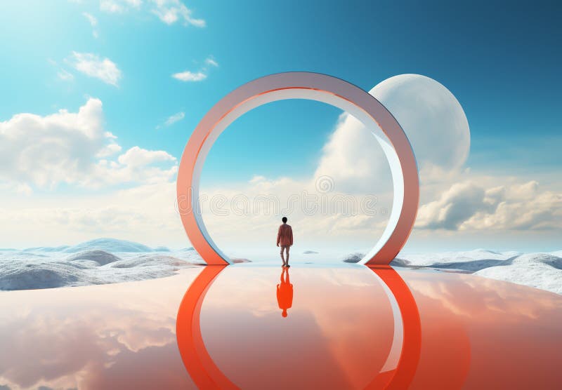 Minimalist Architecture in Liminal Space. Escapism Concept Stock ...