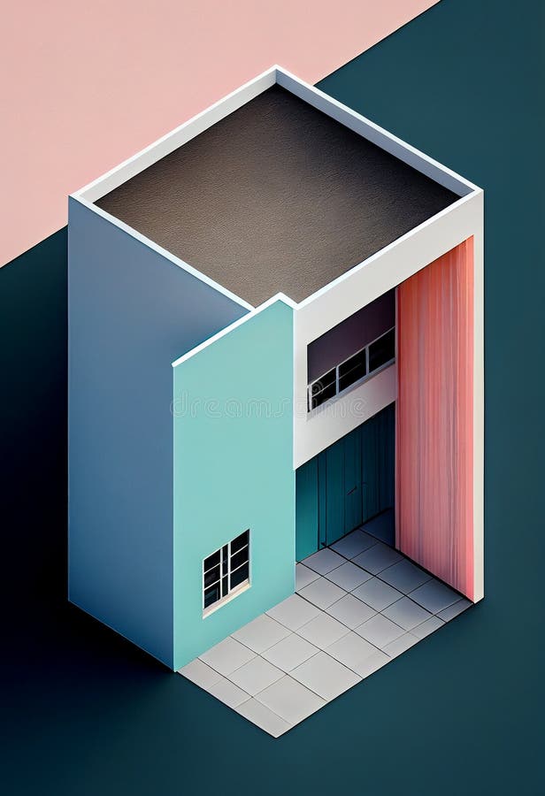 Minimalist Architecture and Pastel Colors Stock Illustration ... Minimalist Architecture and Pastel Colors Stock Illustration ...