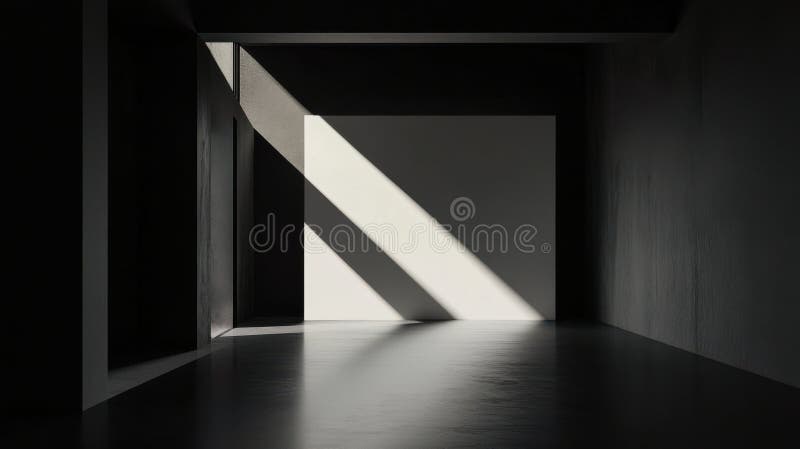Minimalist Architecture with Strong Light and Shadow in Geometric Interior Design Stock Image ...