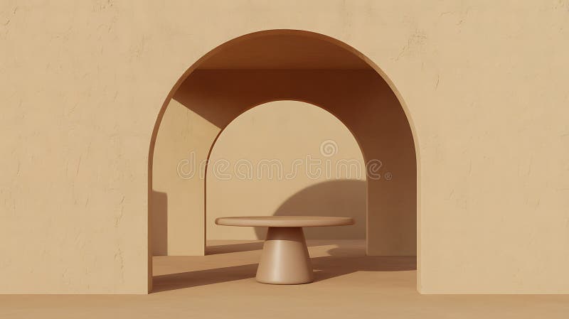 Minimalist Archway with Pedestal Table and Soft Shadows, AI-generated ...