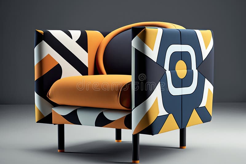 Minimalist Armchair with Sleek and Simple Lines, Surrounded by Bold ...