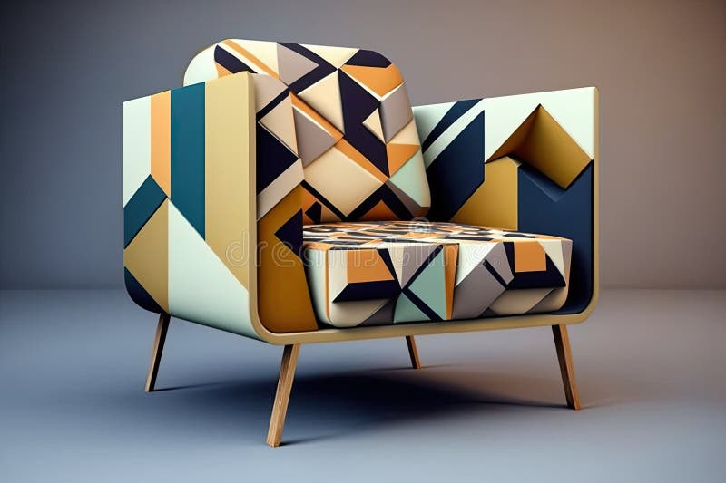 Minimalist Armchair with Sleek and Simple Lines, Surrounded by Bold ...