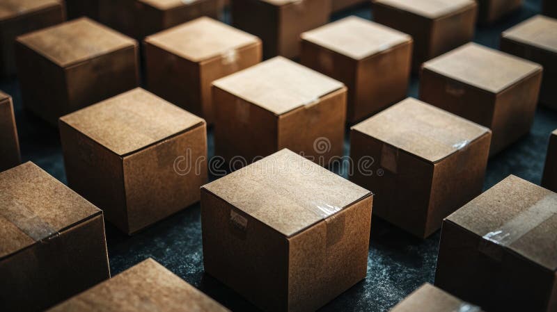Minimalist Arrangement of Cardboard Boxes in Soft Light Stock Photo - Image of detail, neutral ...