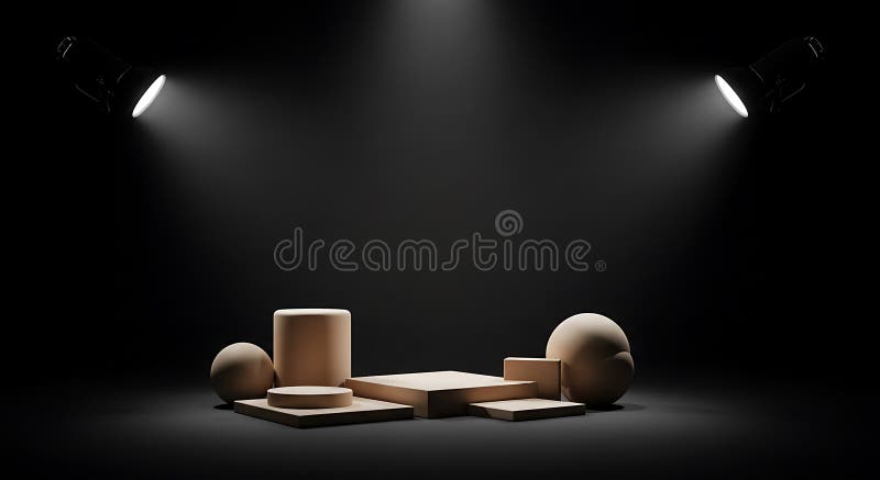 A Minimalist Arrangement of Geometric Shapes is Illuminated by ...