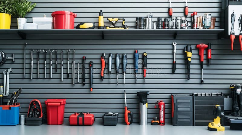 A Minimalist Arrangement of Modern Garage Organization Tools Styled in ...