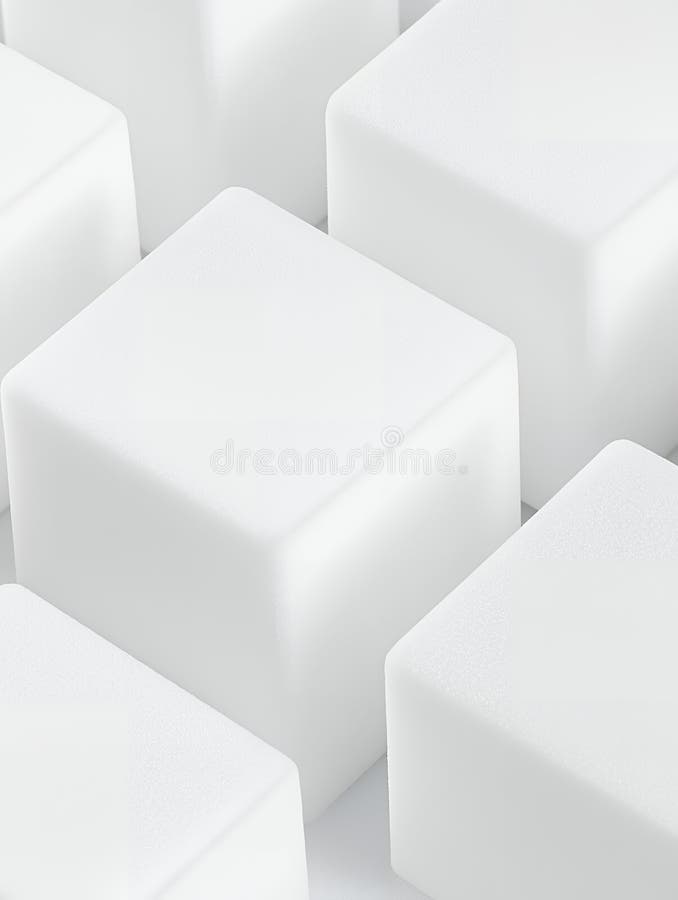 A Minimalist Arrangement of Several White Cubes in a Clean and Simple Composition Stock ...
