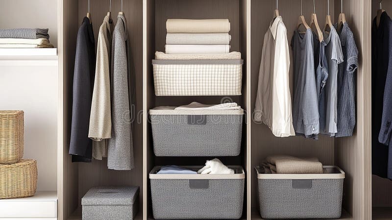 A Minimalist Arrangement of Stackable Storage Bins Styled in a Modern ...