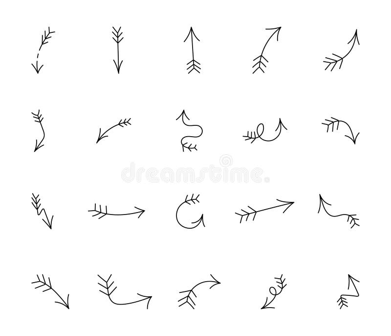 Minimalist Arrows with Abstract Curved Line Stock Illustration ...