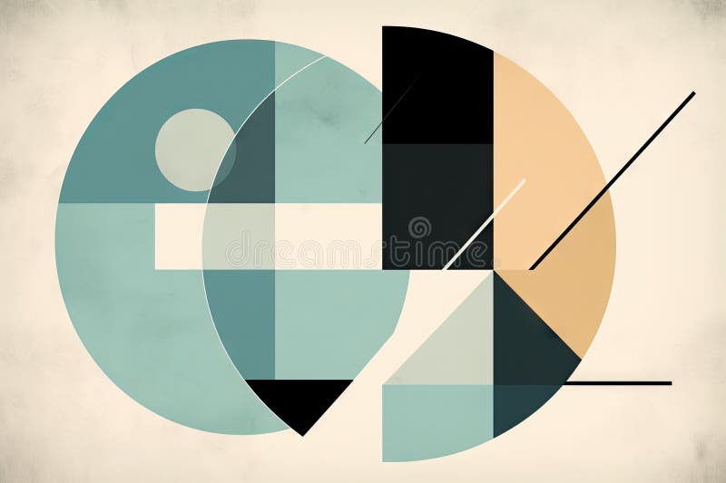 Minimalist Art Piece Made of Basic Geometric Shapes and Lines Stock ...