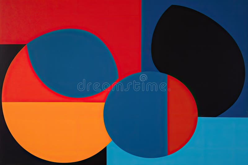 Minimalist Artwork with Bold Use of Color and Simple Shapes Stock ...