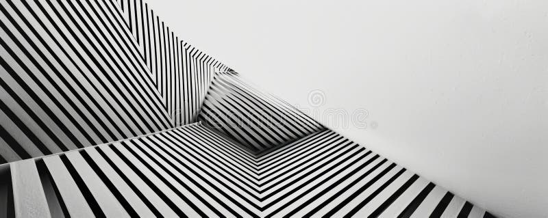 Geometric Abstraction: Black Lines Intertwine on White Background Stock ...