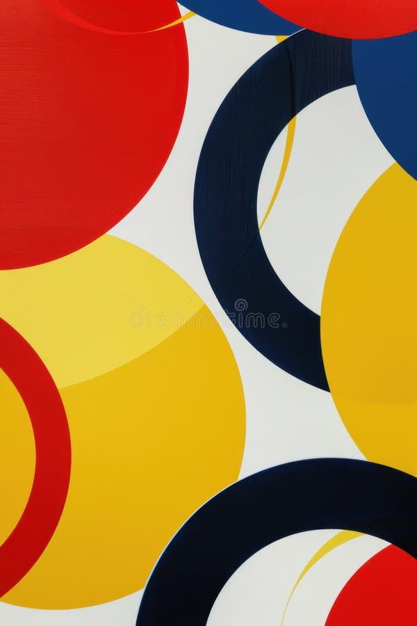 Minimalist Artwork of Overlapping Circles in Bright Primary Colors ...
