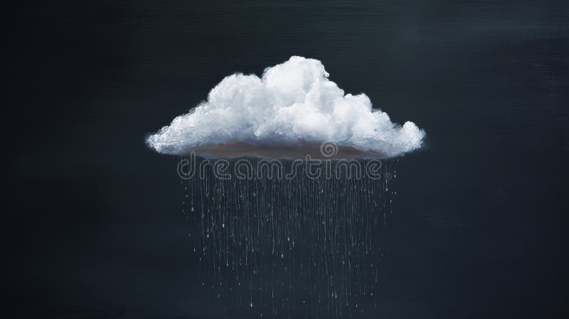 Minimalist Artwork of a Single White Cloud Drifting in a Dark Sky with ...
