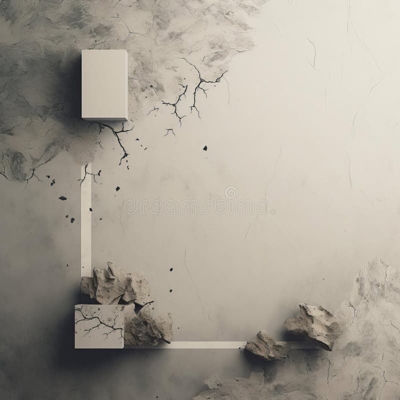 Minimalist Ash Background with Sleek Rectangular Object Design Stock ...