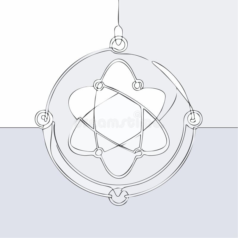 Minimalist Atom Symbol in Continuous Line Art Stock Image - Illustration of continuous, single ...