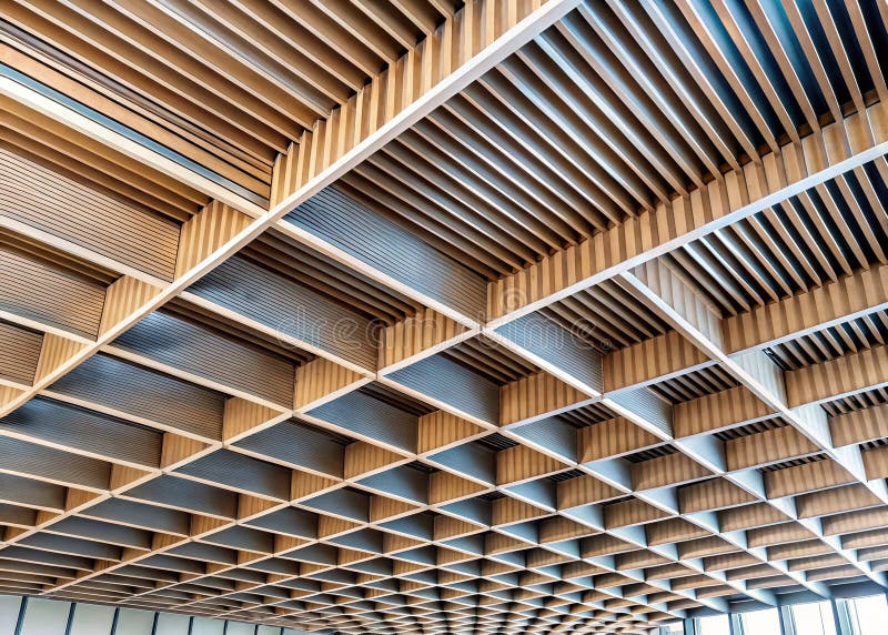 Minimalist Attic Architecture a Geometric Lath Ceiling Design ...