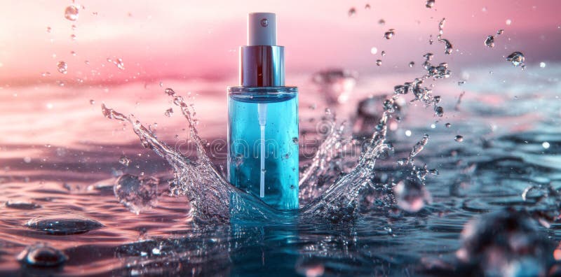 In a Minimalist and Authentic Style, a Glass Bottle Containing Cosmetic ...