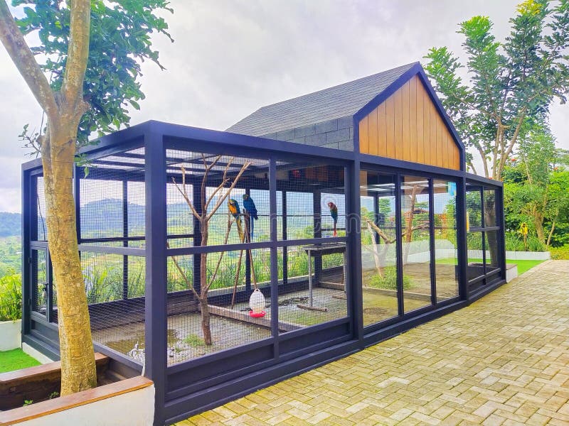 Minimalist Aviary Design in the Nice Funtastic Park Cianjur Stock Photo ...