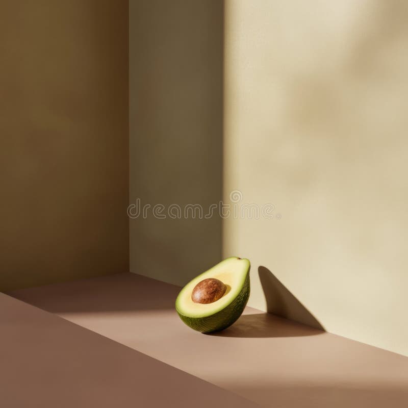 Minimalist Avocado in Sunlit Corner Emphasizing Natural Aesthetic and ...