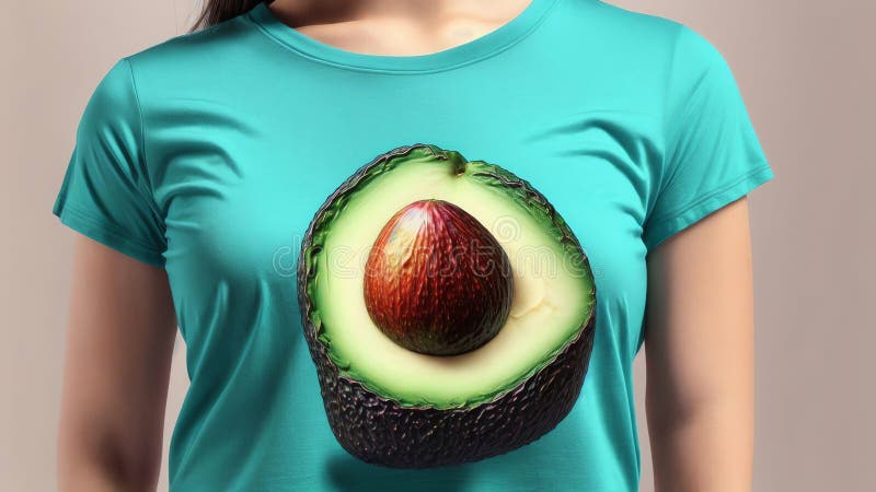 Minimalist Avocado T Shirt.AI Generated Stock Illustration ...