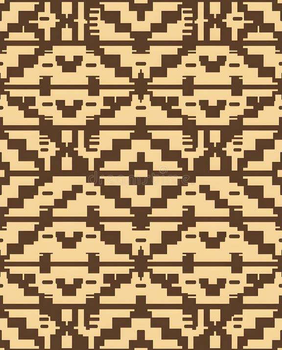 Aztec-inspired Angular Steps with Modern Rhythm, Seamless Pattern ...
