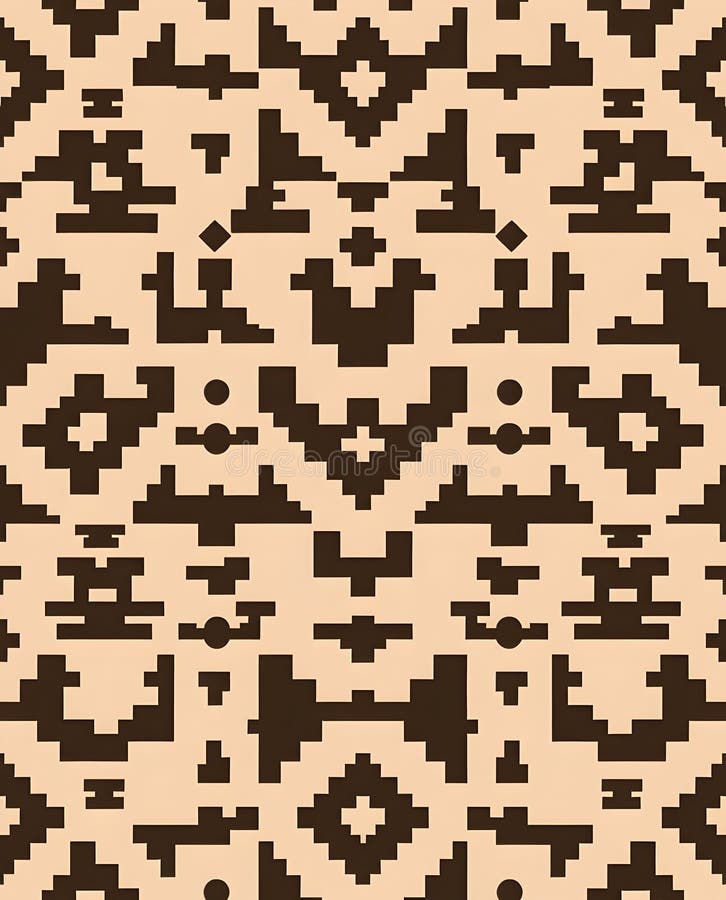 Aztec-inspired Angular Steps with Modern Rhythm, Seamless Pattern ...