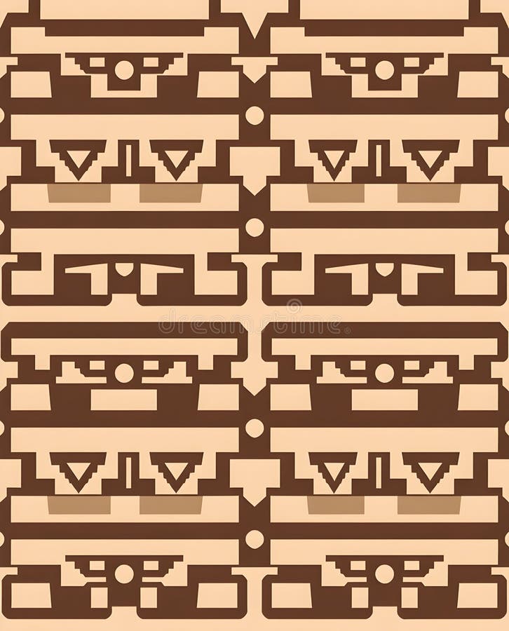 Aztec-inspired Angular Steps with Modern Rhythm, Seamless Pattern ...
