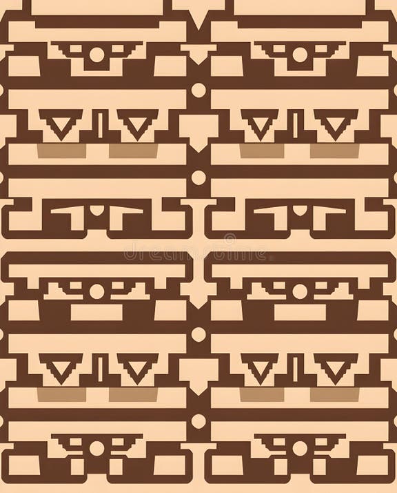 Aztec-inspired Angular Steps with Modern Rhythm, Seamless Pattern ...