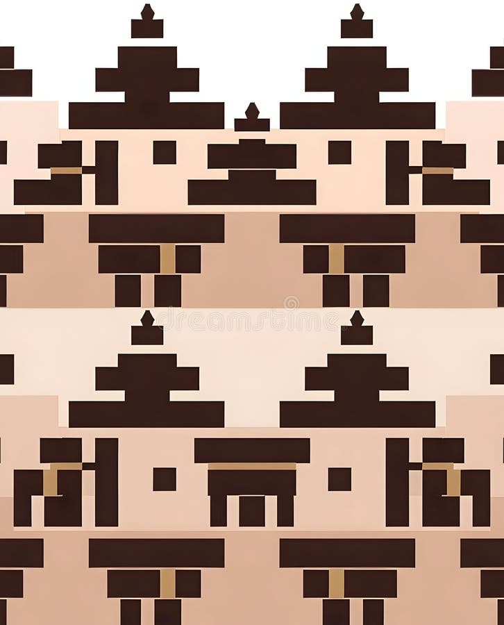Aztec-inspired Angular Steps with Modern Rhythm, Seamless Pattern ...