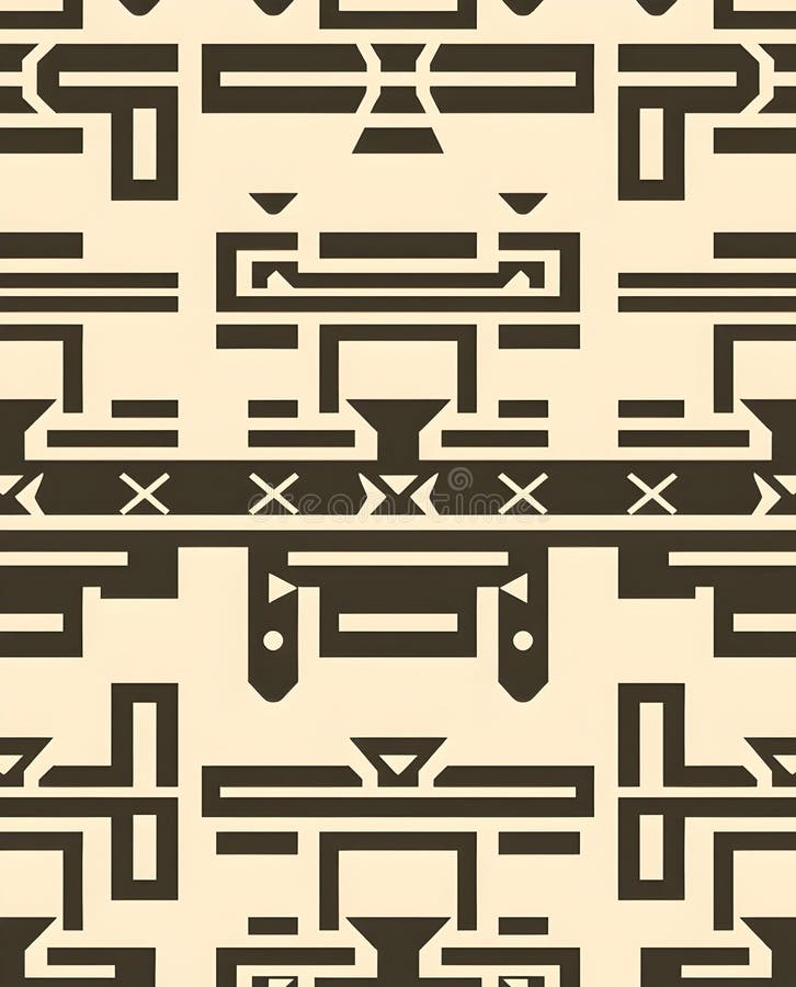 Structured Aztec Step Motif in Rhythmic Symmetry, Seamless Pattern ...