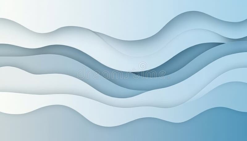 Minimalist Baby Blue 3D Low-poly Wave Pattern Background with Delicate ...