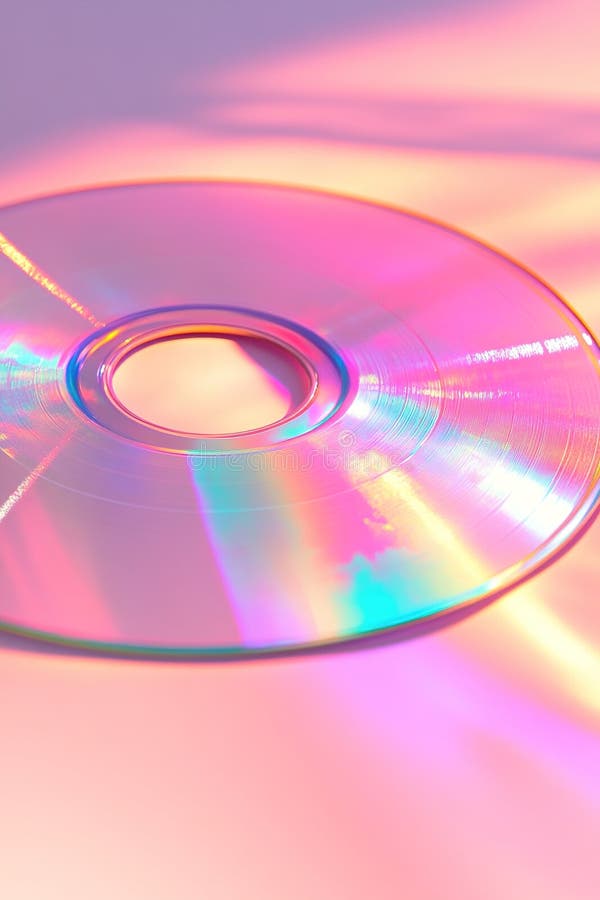 This Minimalist Backdrop Showcases a Close-up of a Retro CD, Reflecting ...