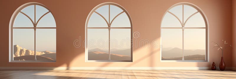 Minimalist Background with Beige Room Interior, Shadows on the Walls ...