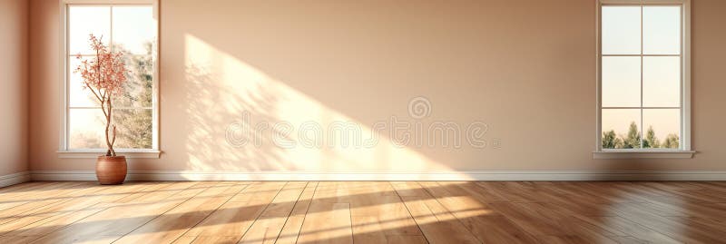 Minimalist Background with Beige Room Interior, Shadows on the Walls ...