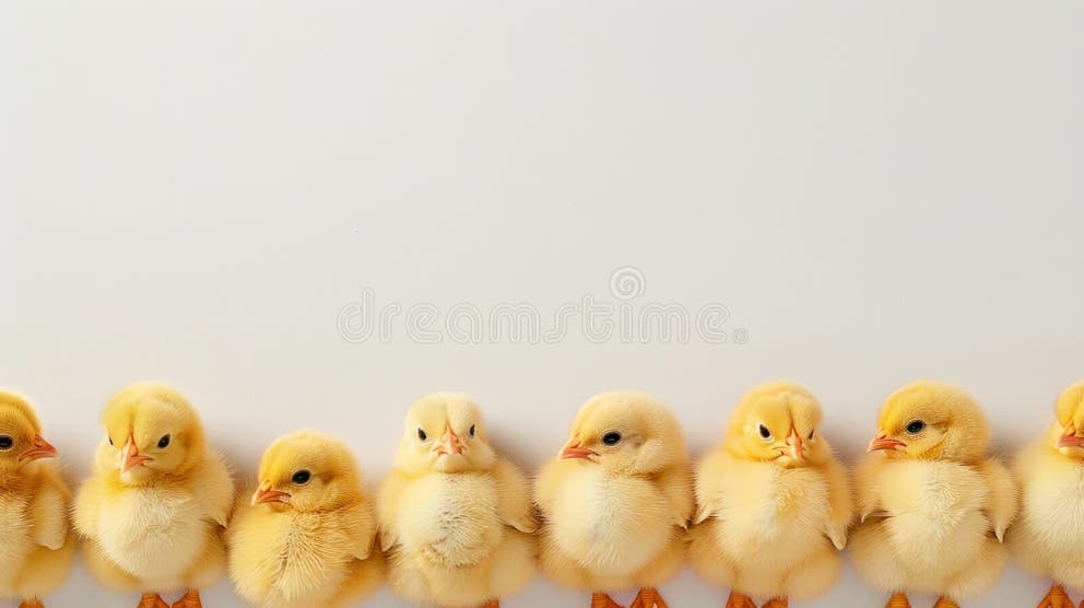 A Minimalist Background with a Border of Easter Chicks Stock Photo ...