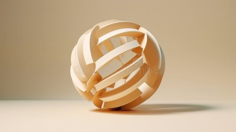 Minimalist Background Design with Futuristic Beige Sphere on Light ...