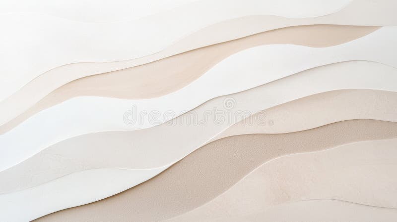 Minimalist Background Featuring Curved Layers of Beige and White Paper ...