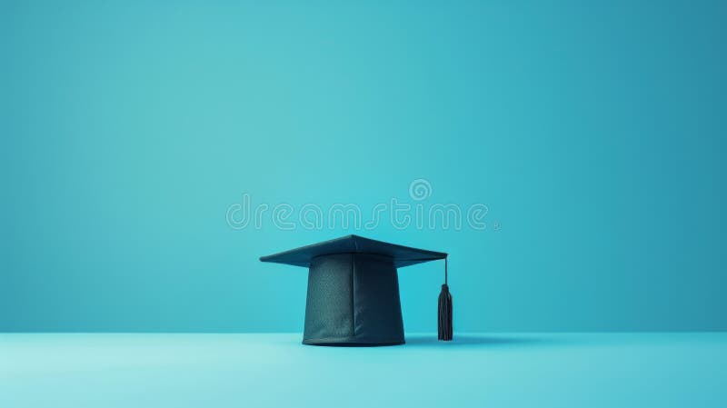 Minimalist Background Featuring a Lone Graduation Cap Stock Image ...
