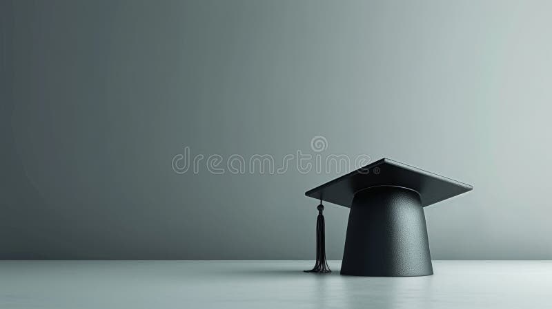 Minimalist Background Featuring a Lone Graduation Cap Stock Image ...