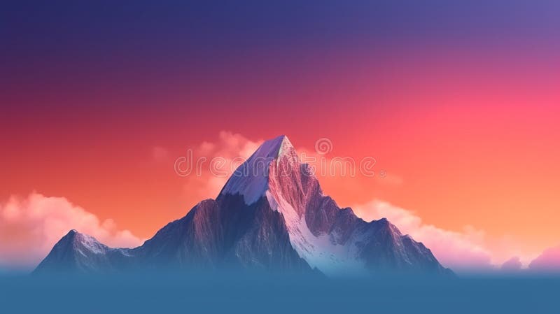 On a Minimalist Background, a Magnificent View of the Mountains ...