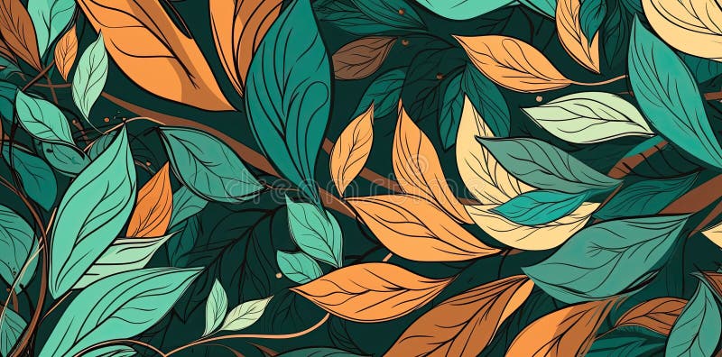Minimalist Backgrounds with Floral Patterns, Featuring Orange, Teal ...