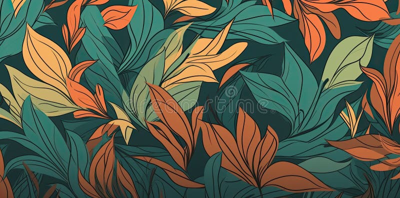 Minimalist Backgrounds with Floral Patterns, Featuring Orange, Teal ...