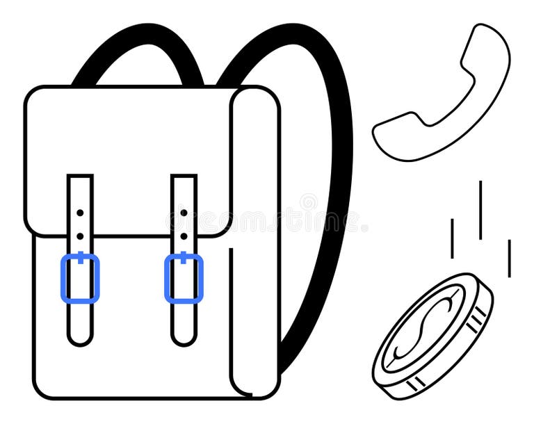 Backpack Phone Stock Illustrations – 6,174 Backpack Phone Stock ...