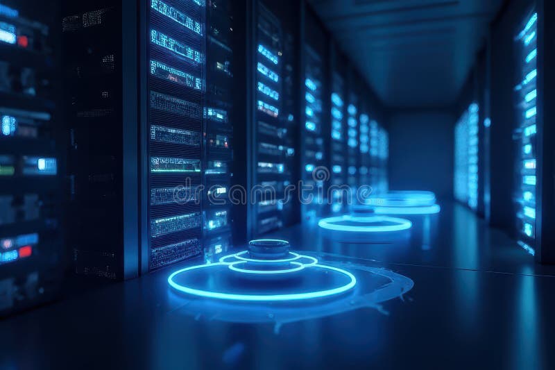 Minimalist Backup Solutions Portrayed in Data Centers Stock Illustration - Illustration of ...