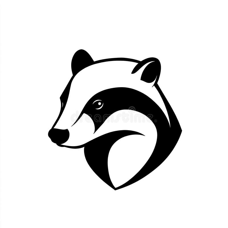 Minimalist Badger Head Icon Vector Illustration with Simple Lines and ...