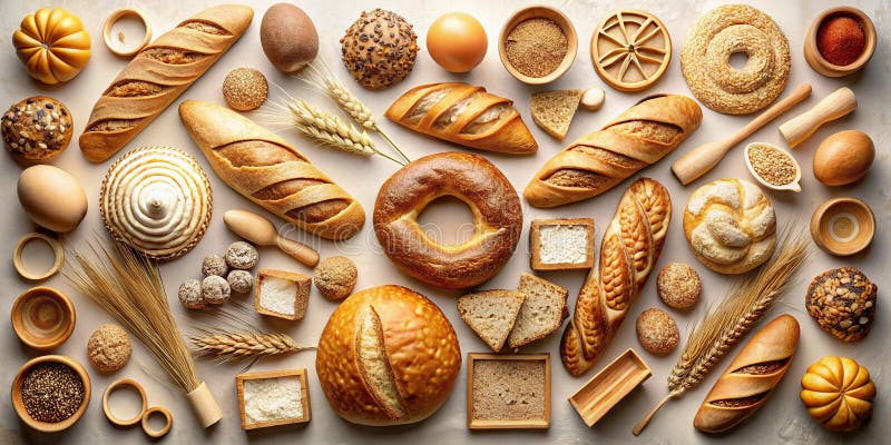 Minimalist Bakery Design an Abstract Geometric Pattern Featuring Wheat ...