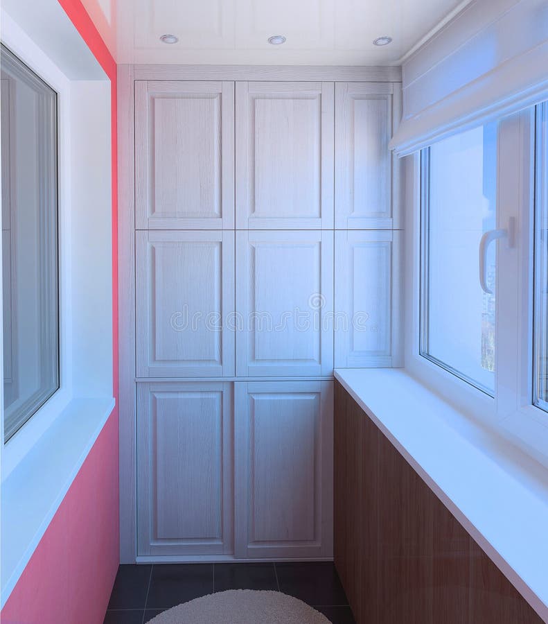 Minimalist Balcony Design, 3d Illustration Stock Illustration ...