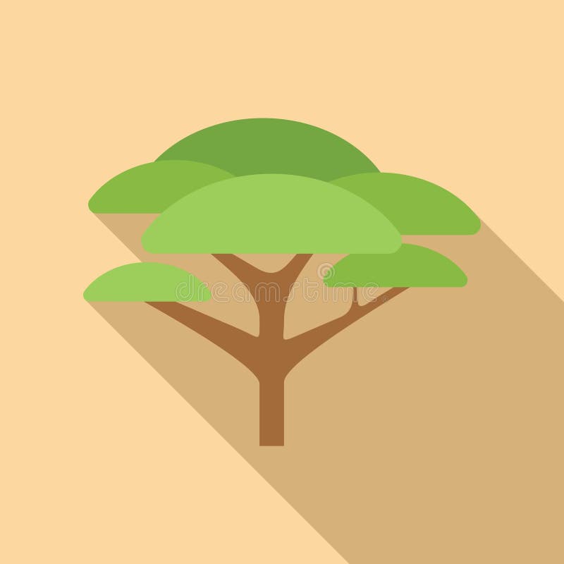 Minimalist Baobab Tree Casting Long Shadow Stock Illustration ...
