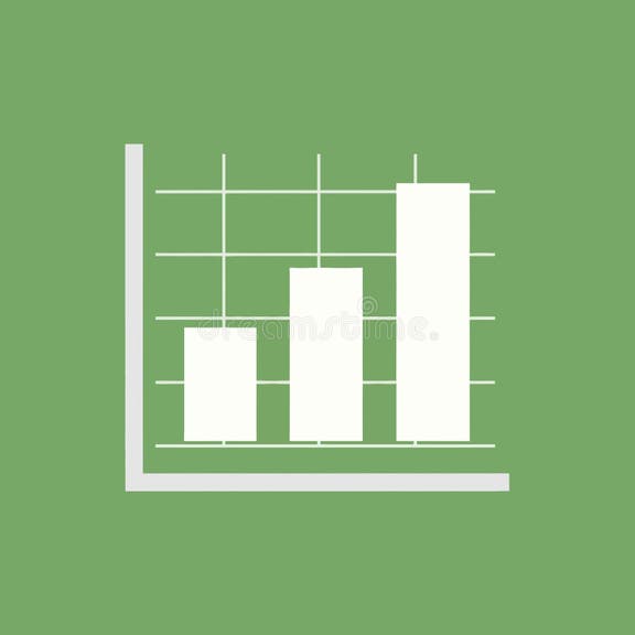 Minimalist Bar Chart Icon on Green Background Stock Illustration ...